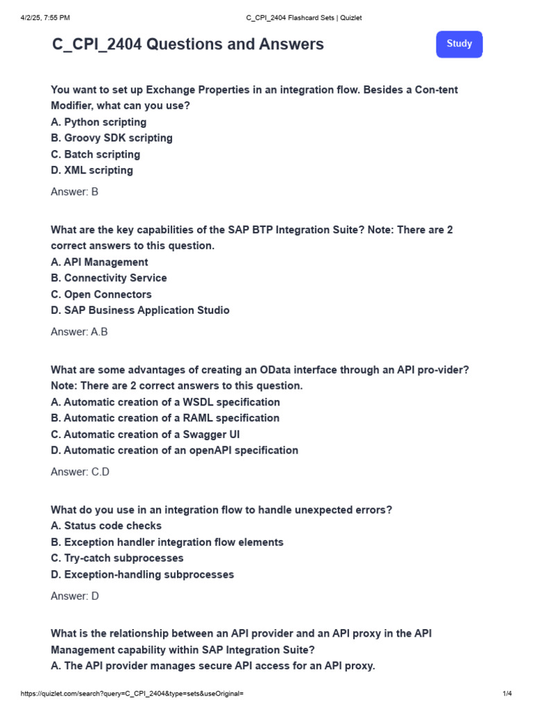 C - CPI - 2404 Questions and Answers Flashcards - Quizlet | PDF | Cloud Computing | Xml