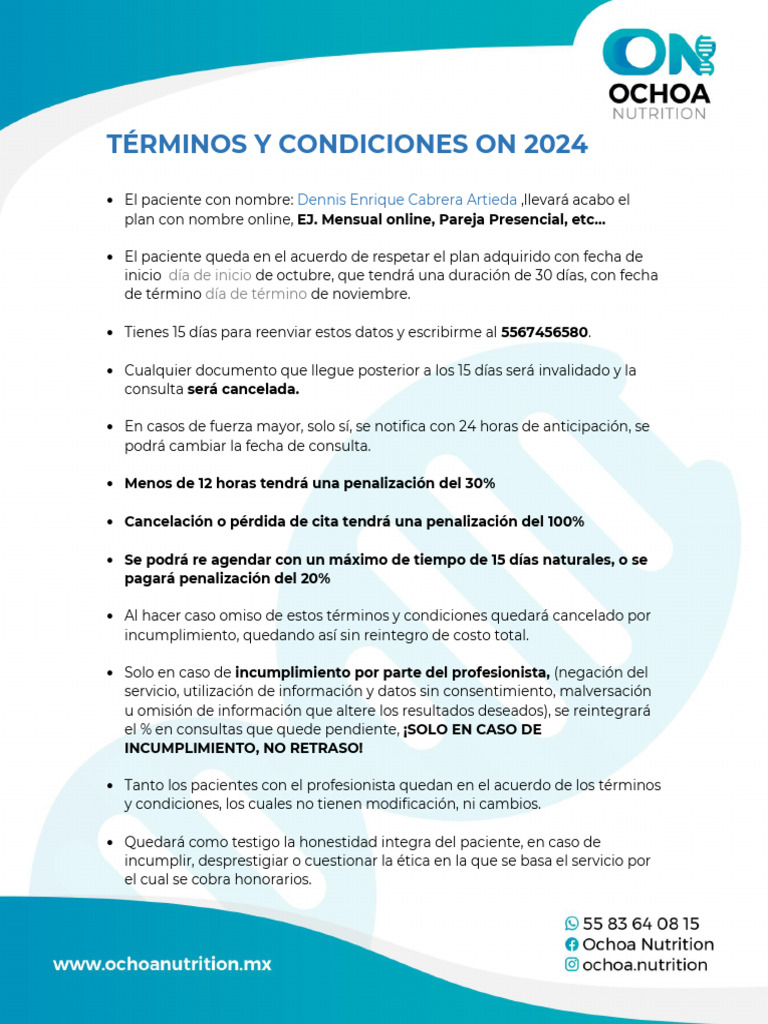 ON_Terminos y Condiciones | PDF
