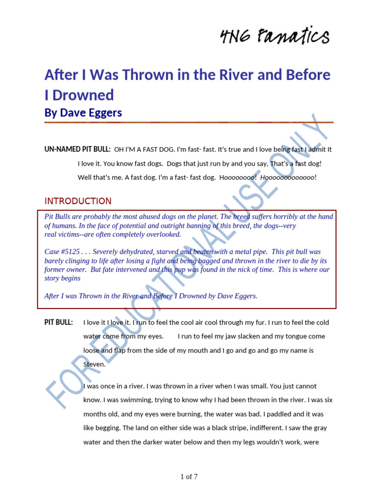 After I Was Thrown in The River | PDF | Pit Bull