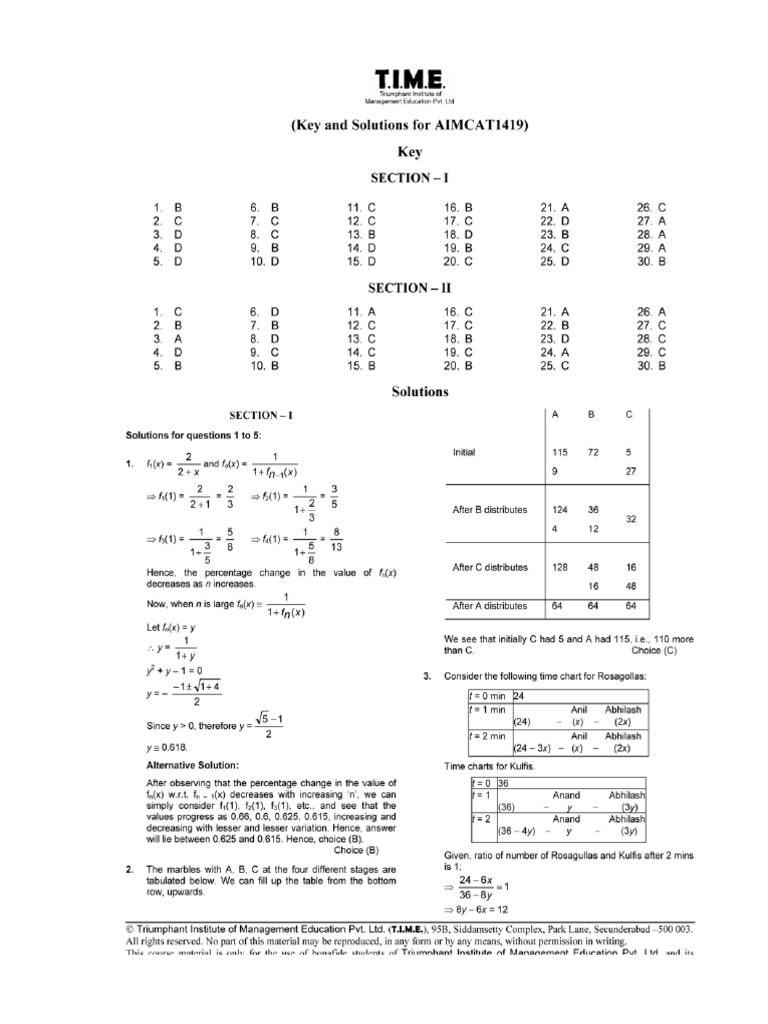 Aimcat - 39 Solution | PDF