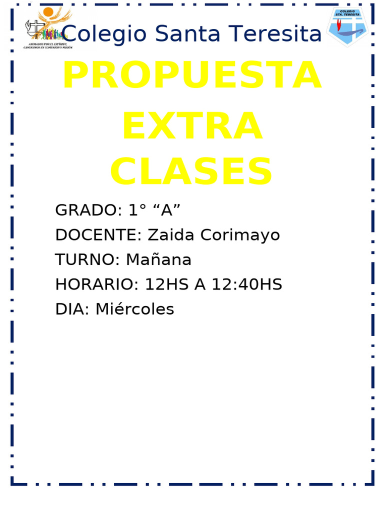 PROPUESTA de Extra Clases | PDF | Cognición | Aprendizaje