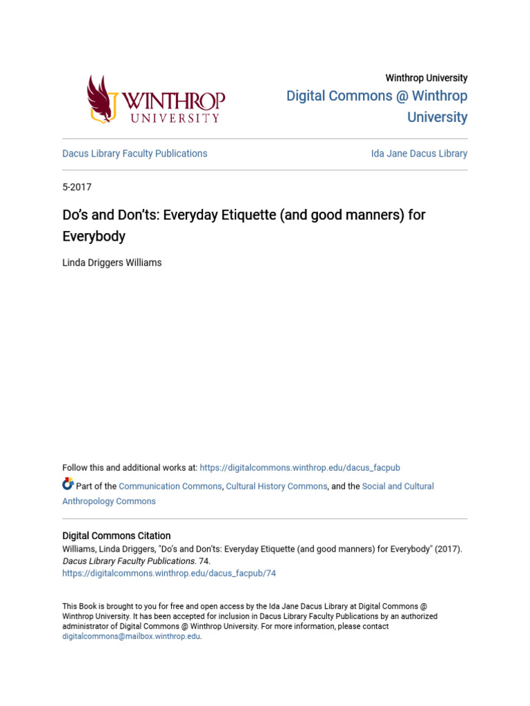 Do - S and Don - Ts - Everyday Etiquette (And Good Manners) For Everyb ...