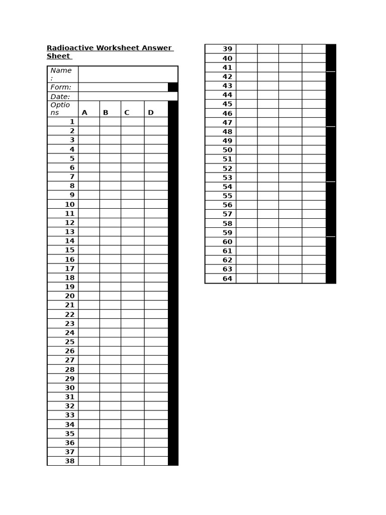 Radioactive_Worksheet_Answer_Sheet | PDF