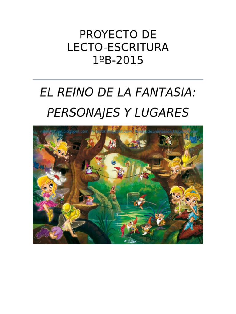 Proyecto de Lecto-Escritura 1ºB: Fantasía | PDF
