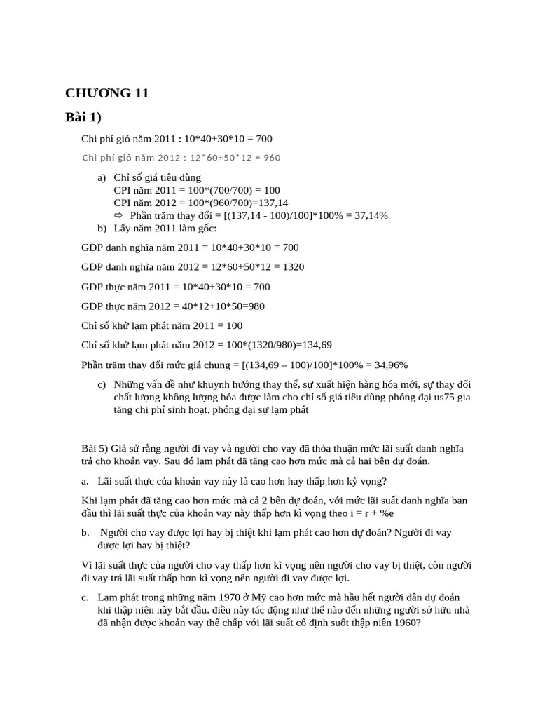 bài tập chưng 11,12 KTVM | PDF