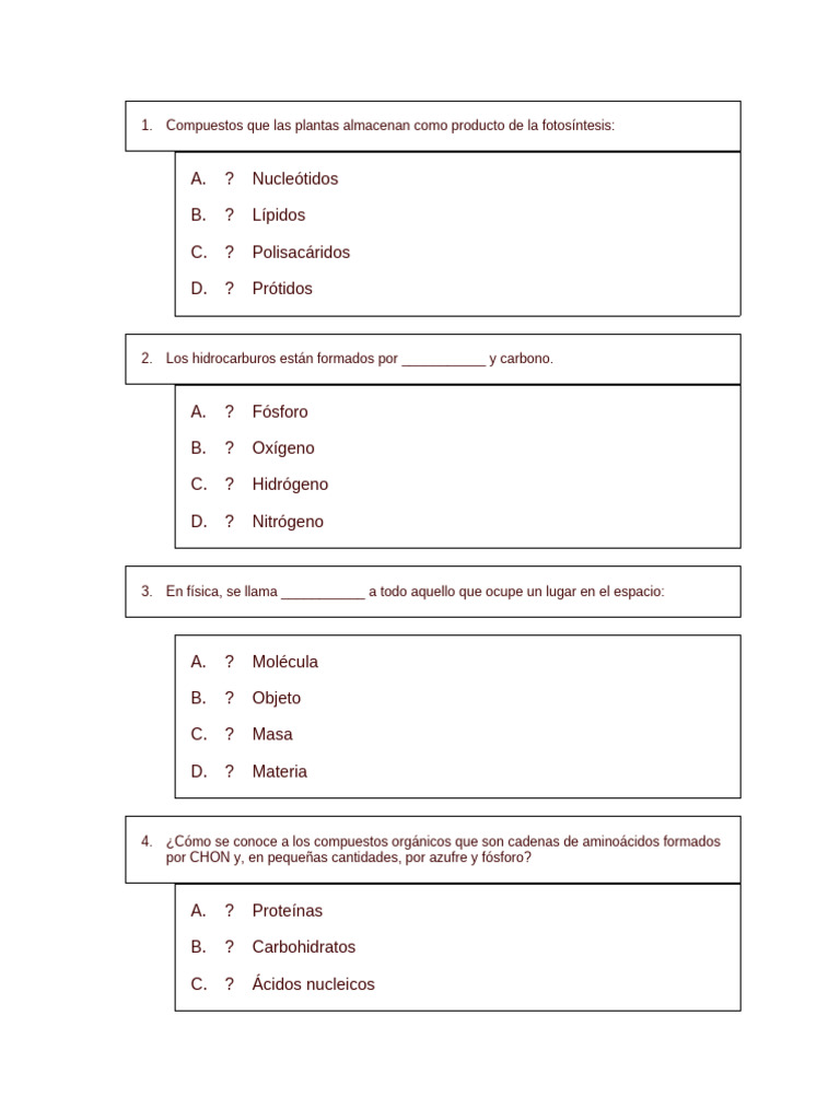 Examen Biologia Comipems | PDF | Lípido | Proteínas