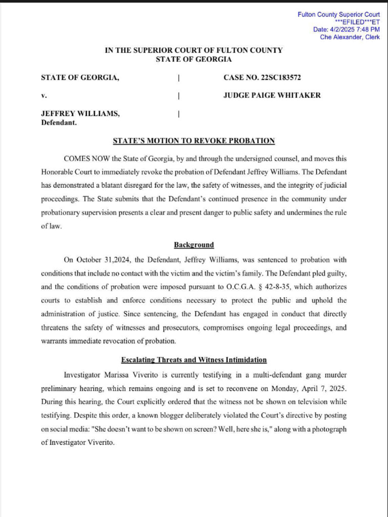 Motion to revoke Young Thug’s probation | PDF