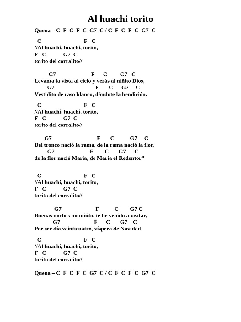 Al Huachi Torito (Acordes) | PDF