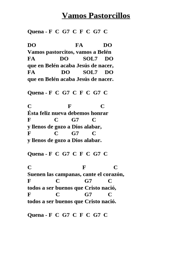 Vamos Pastorcillos (Acordes) | PDF