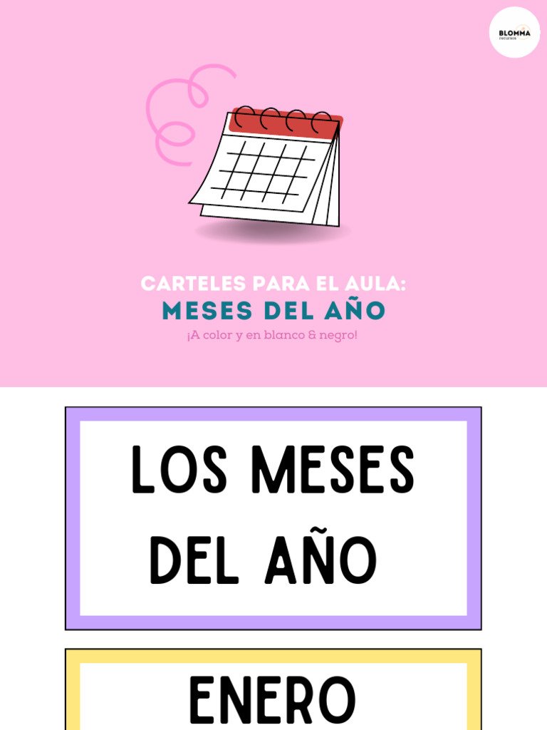 Carteles de los Meses del Año para Imprimir | PDF
