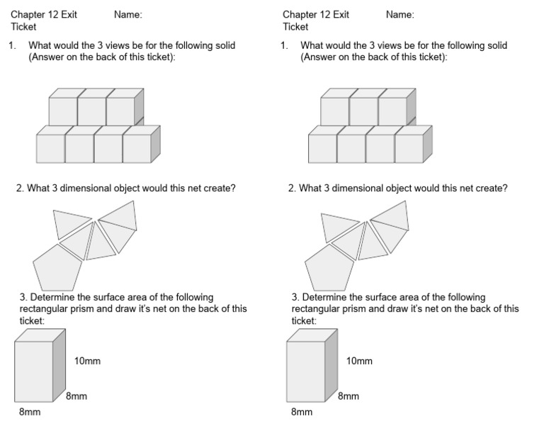 Chapter 12 Exit Ticket | PDF