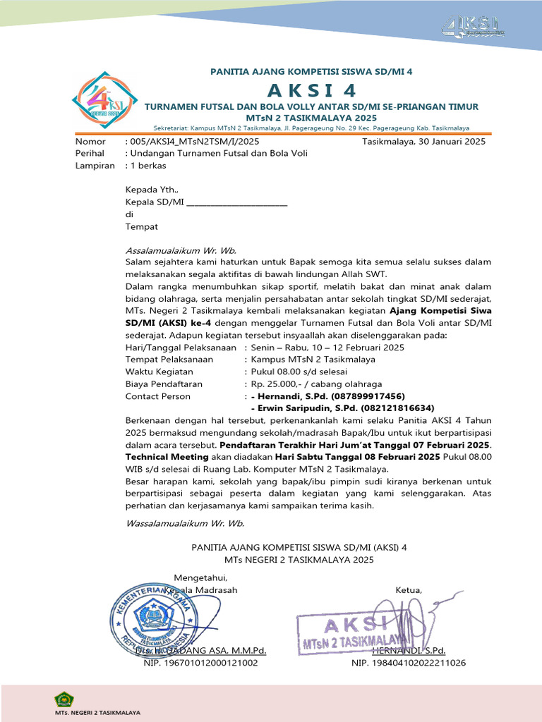 Undangan Turnamen Futsal dan Voli 2025 | PDF
