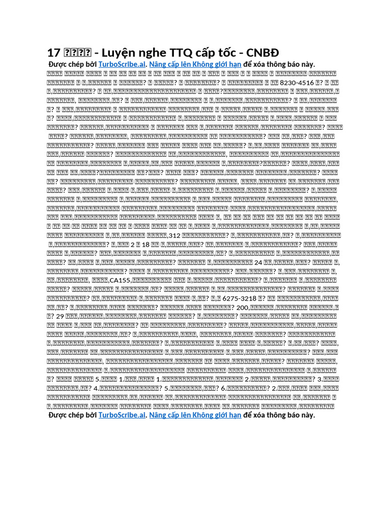 17 第十四课 - Luyện Nghe TTQ Cấp Tốc - CNBĐ (1) | PDF