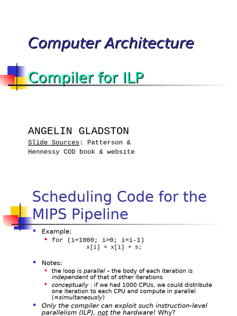 Adv Topic Compiler Supported ILP | PDF | Central Processing Unit | Computer Architecture
