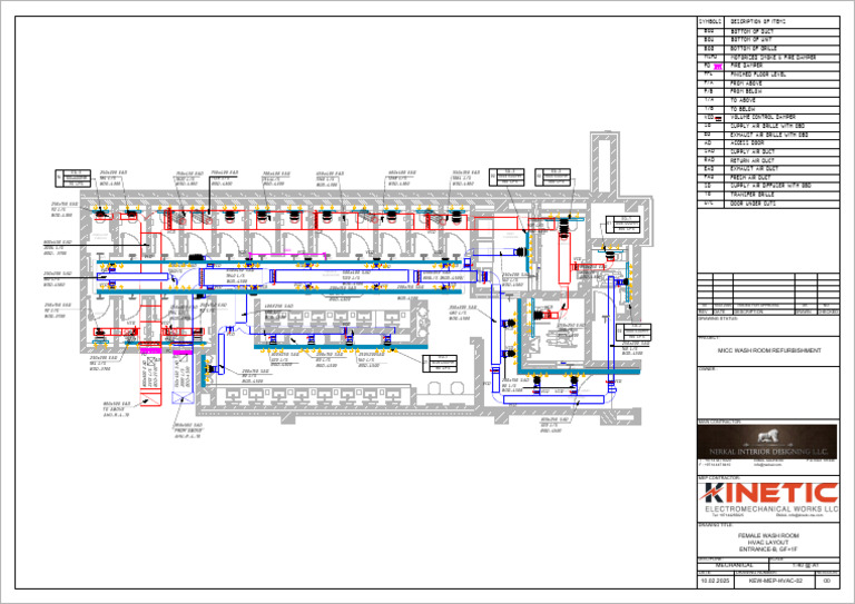 Female Wash Room HVAC Layout ENTRANCE-B, GF+1F | PDF | Duct (Flow ...