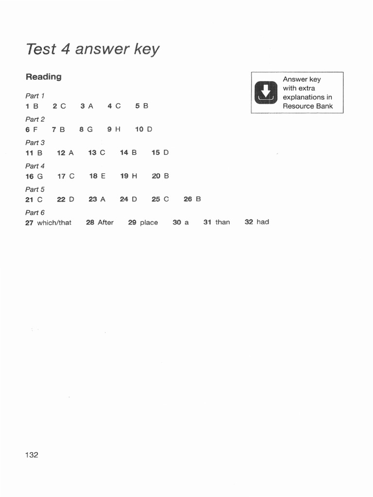 Test 4 Answer Key | PDF