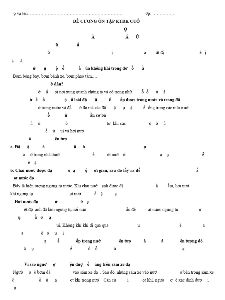 Đề cương Khoa học CK1 | PDF