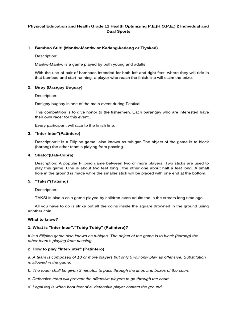 Physical Education and Health Grade 11 Health Optimizing P | PDF ...