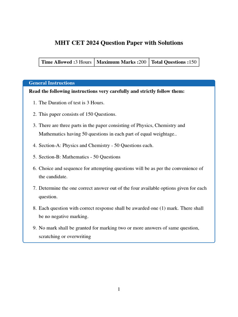 MHT Cet PCM 2024 | PDF | Inductor | Inductance