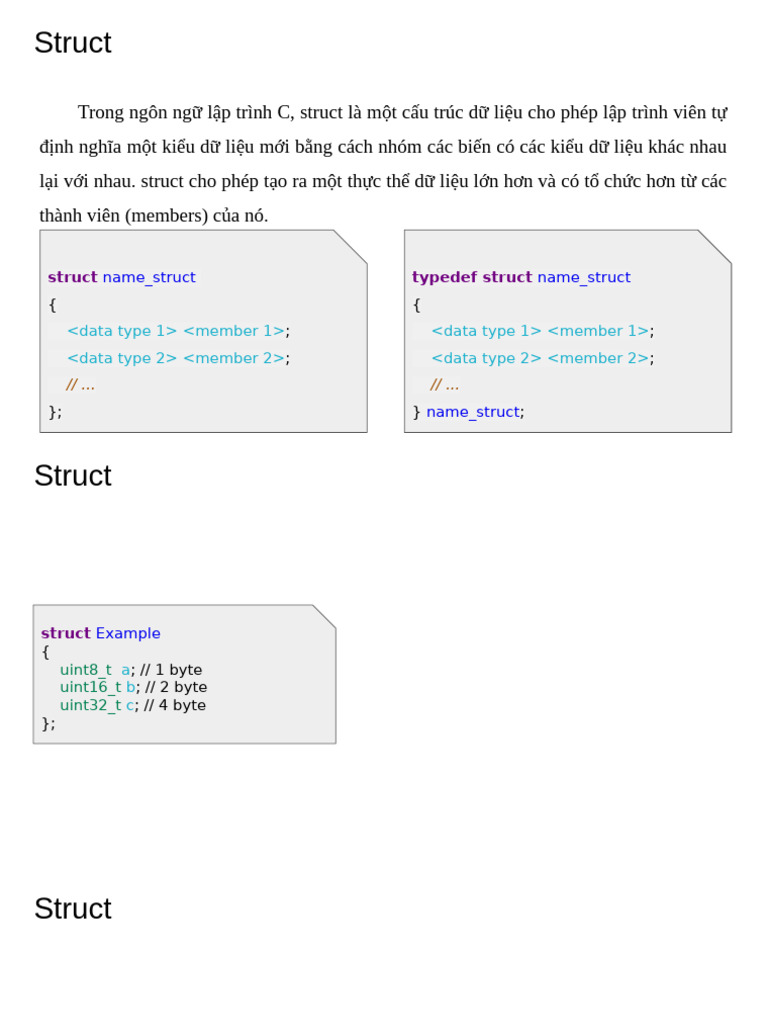 Bài 8 - Struct - Union | PDF