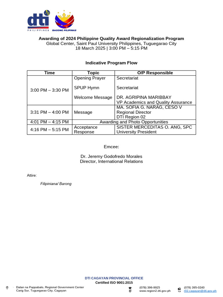 Program Flow - PQA Awarding SPUP | PDF