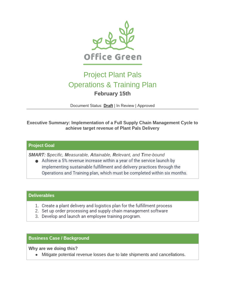 Activity Template - Project Charter | PDF