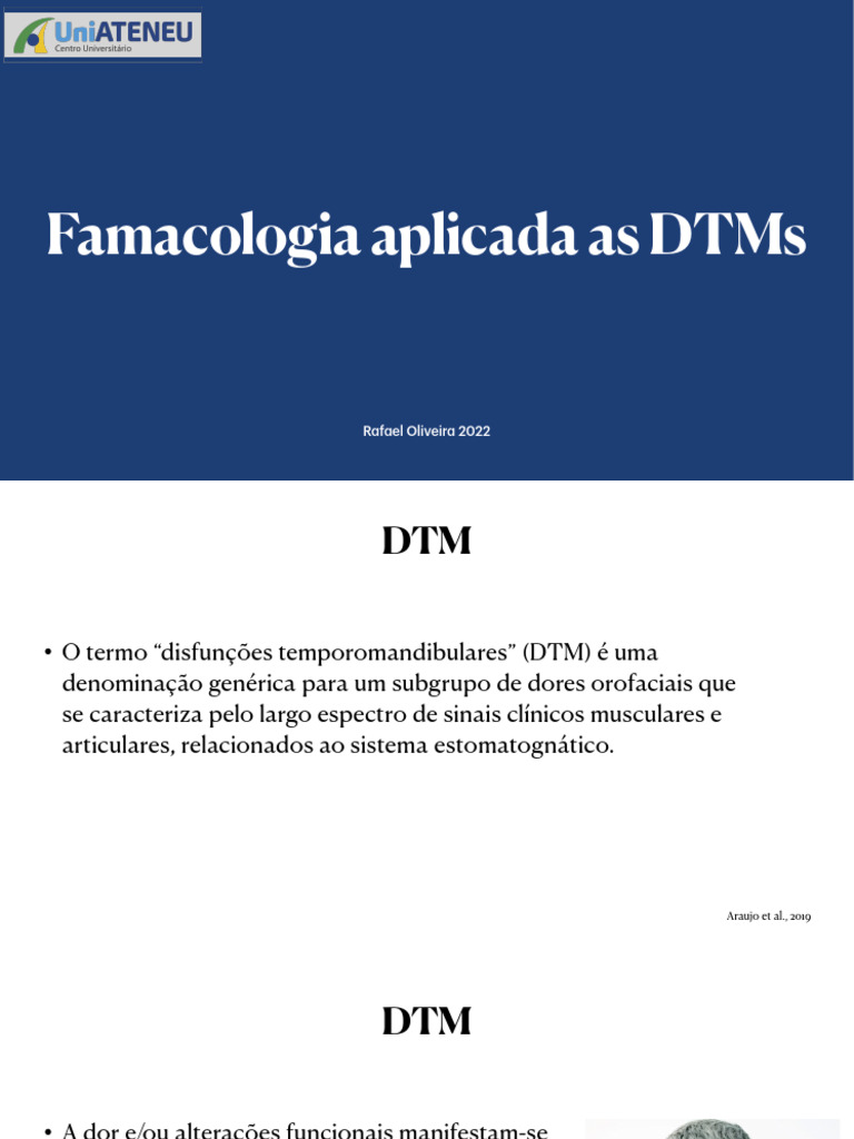 Aula Farmacologia Aplicada A DTM | PDF | Anti-inflamatório não esteroide | Opioide