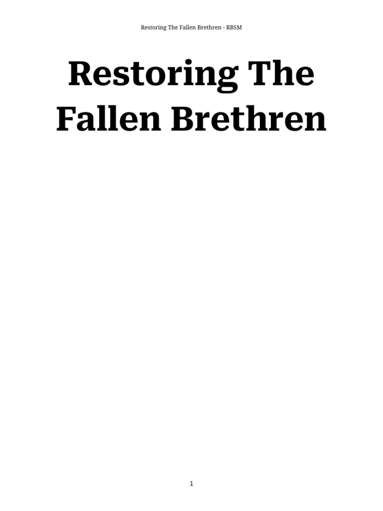 Restoring The Fallen Brethren | PDF | Abrahamic Religions | Religious ...