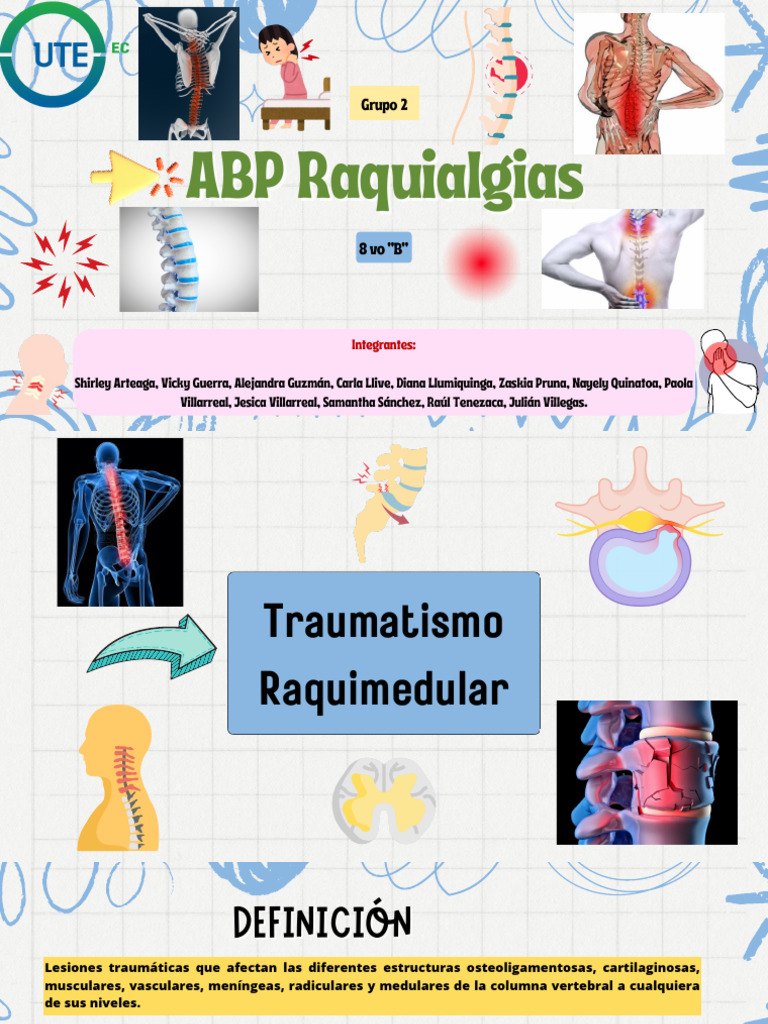 Traumatismo Raquimedular | PDF | Escoliosis | La columna vertebral