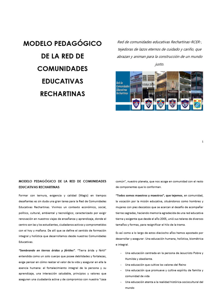 Modelo Pedagógico de Comunidades Rechartinas | PDF | Aprendizaje | Amor