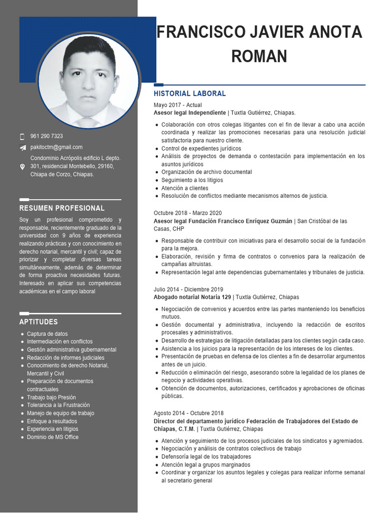 Francisco Javier - Anota Roman - CV | PDF
