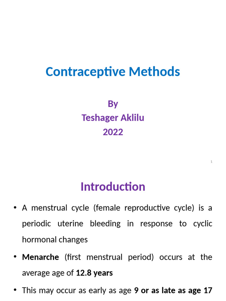 Contraceptive Methods | PDF | Menstrual Cycle | Luteinizing Hormone