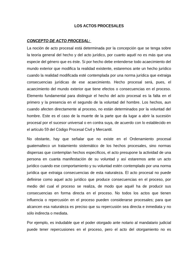 Concepto y Requisitos de Actos Procesales | PDF | Apelación | Ley procesal
