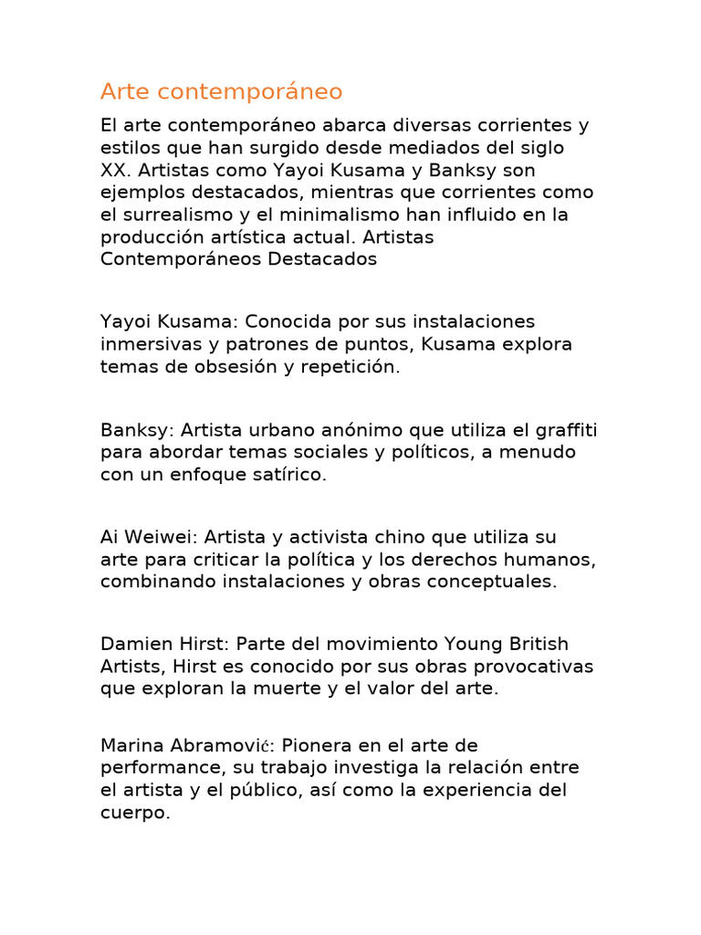 Arte Contemporáneo | PDF | Arte de performance | Minimalismo