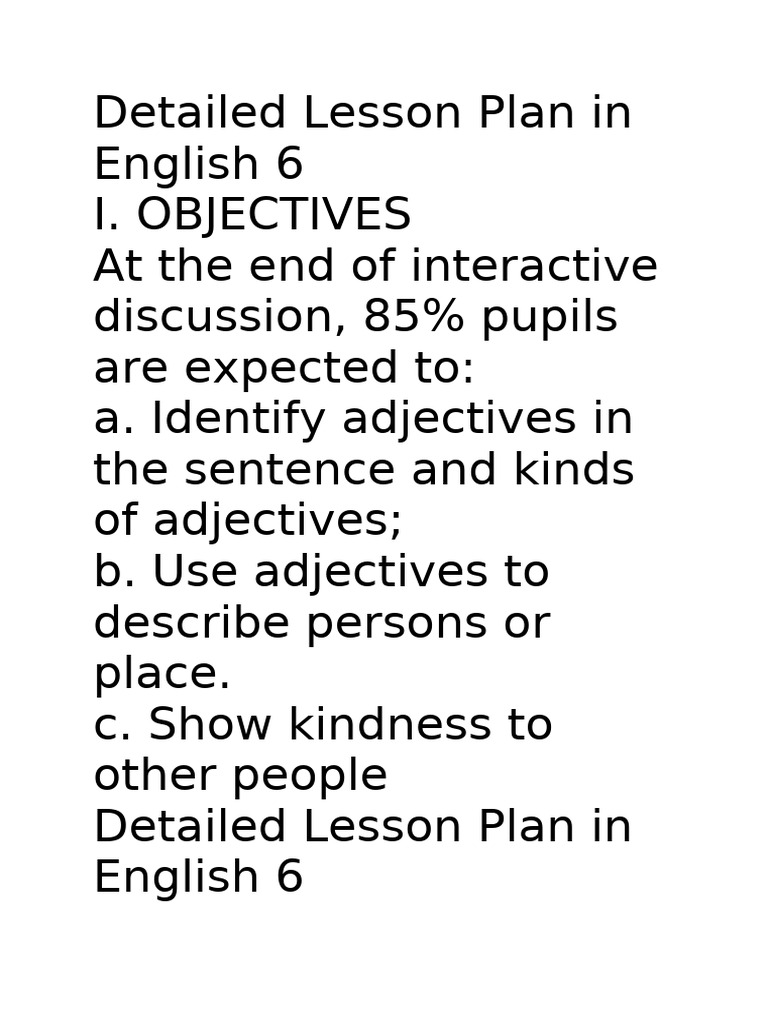 English 6 Lesson Plan: Adjectives & Comparison | PDF | Adjective