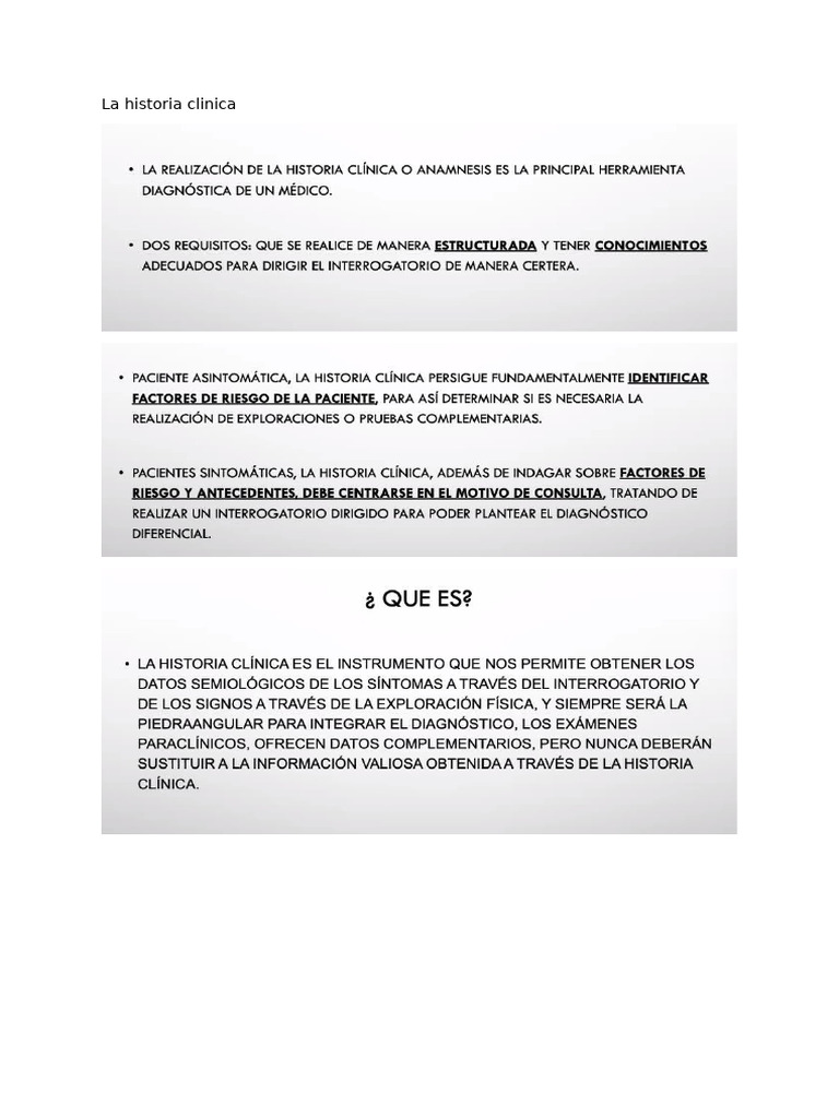 La Historia Clinica | PDF