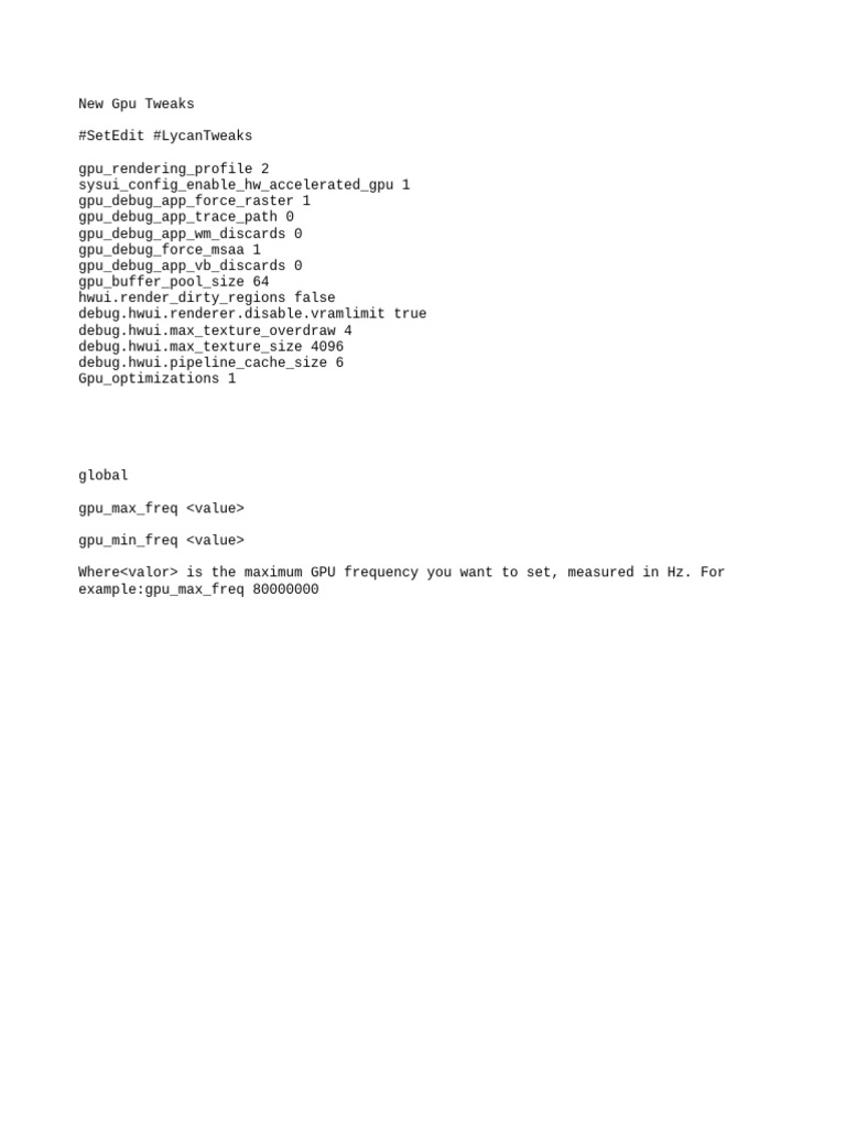 New GPU Tweaks | PDF