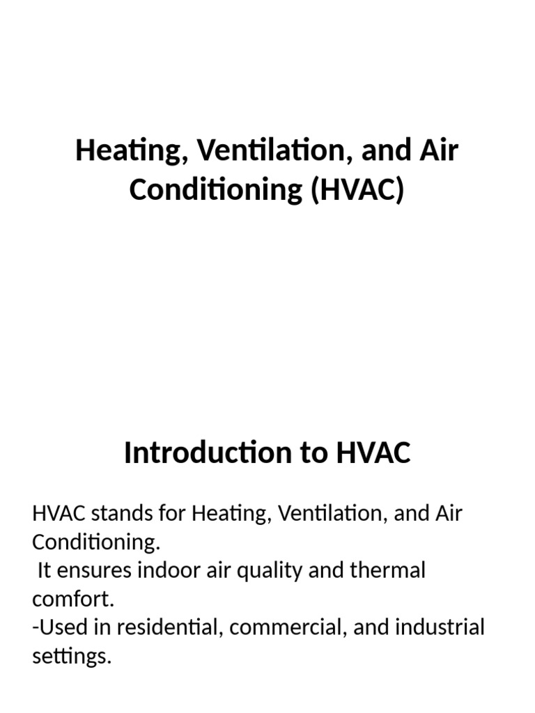 HVAC Detailed Presentation | PDF
