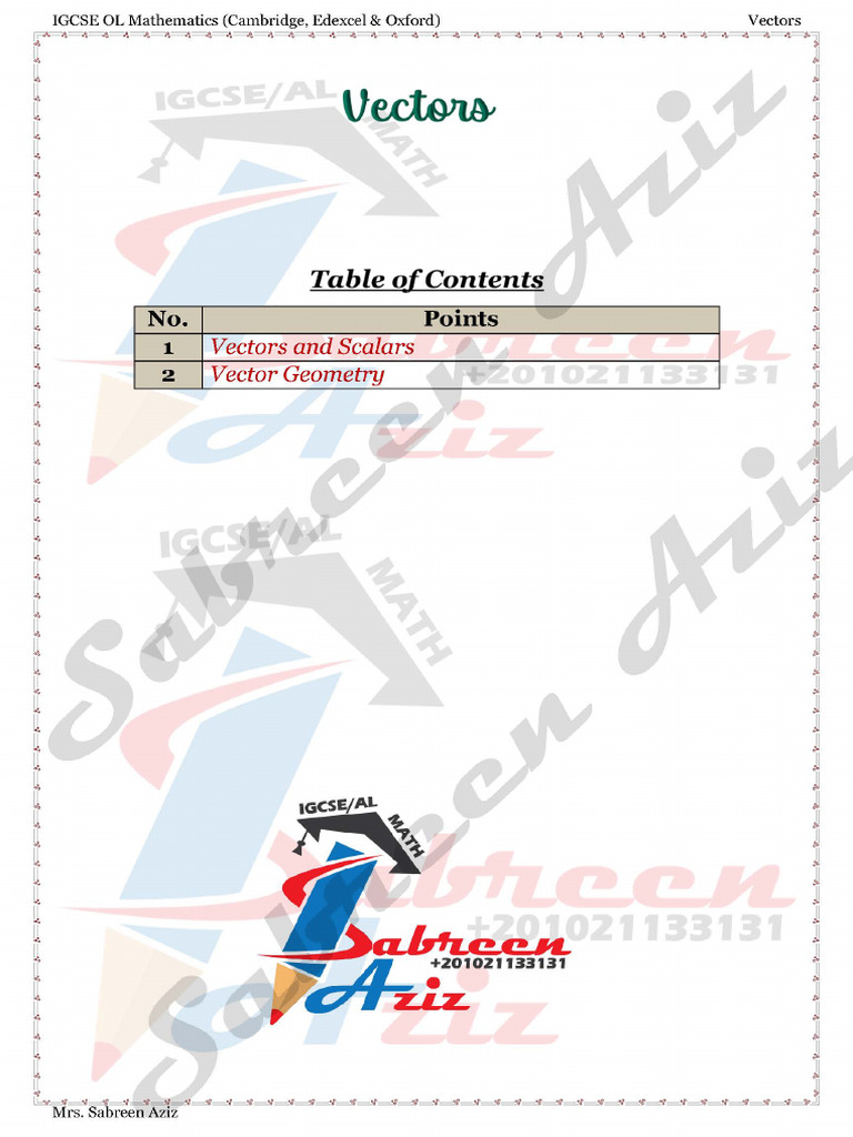 11 Vectors Notes | PDF