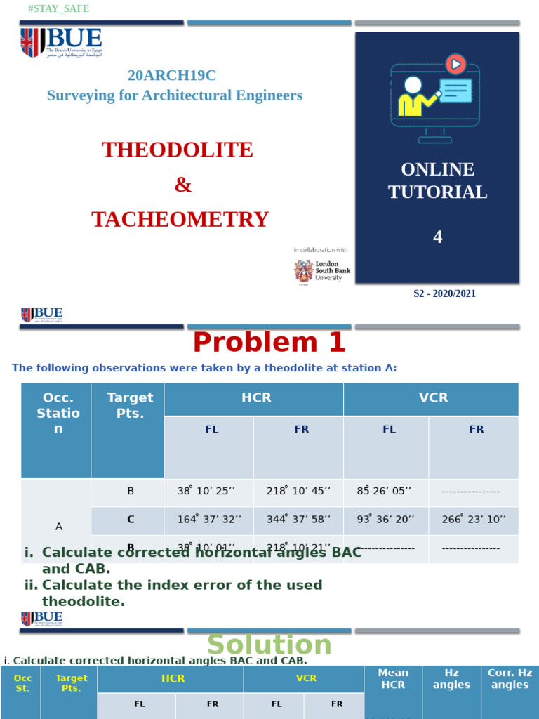 Theodolite and Tacheometry Tutorial | PDF | Surveying