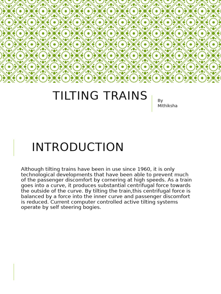 Understanding Tilting Trains Technology | PDF