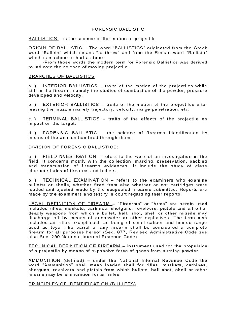FORENSIC-BALLISTIC-FOR116 | PDF | Cartridge (Firearms) | Firearms