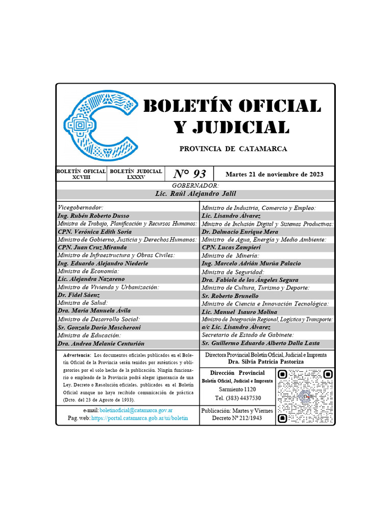 Boletin Oficial N93 | PDF | Ministerio (Departamento de Gobierno) | Presupuesto