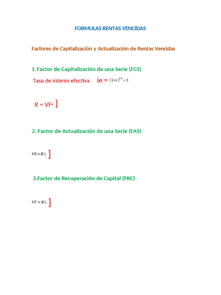 Formulas Ep 2 - Matematica Financiera | PDF