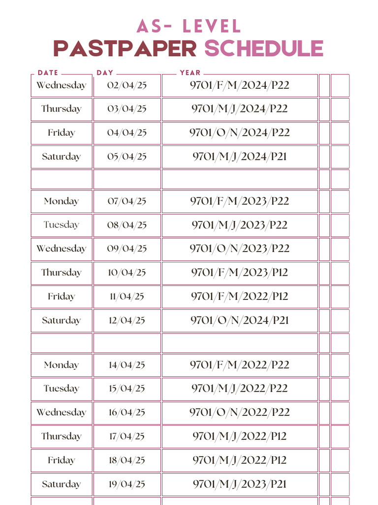 As Level Planner | PDF