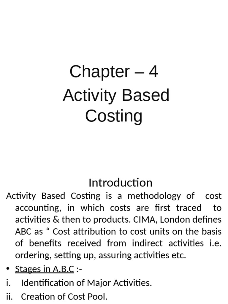 Understanding Activity Based Costing | PDF