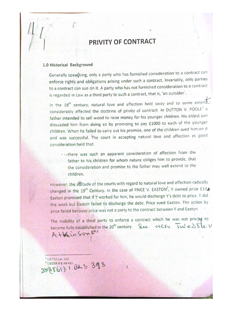 Privity of Contract | PDF