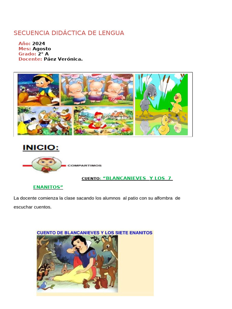Secuencia Cuentos 2 A | PDF | Blanco como la nieve