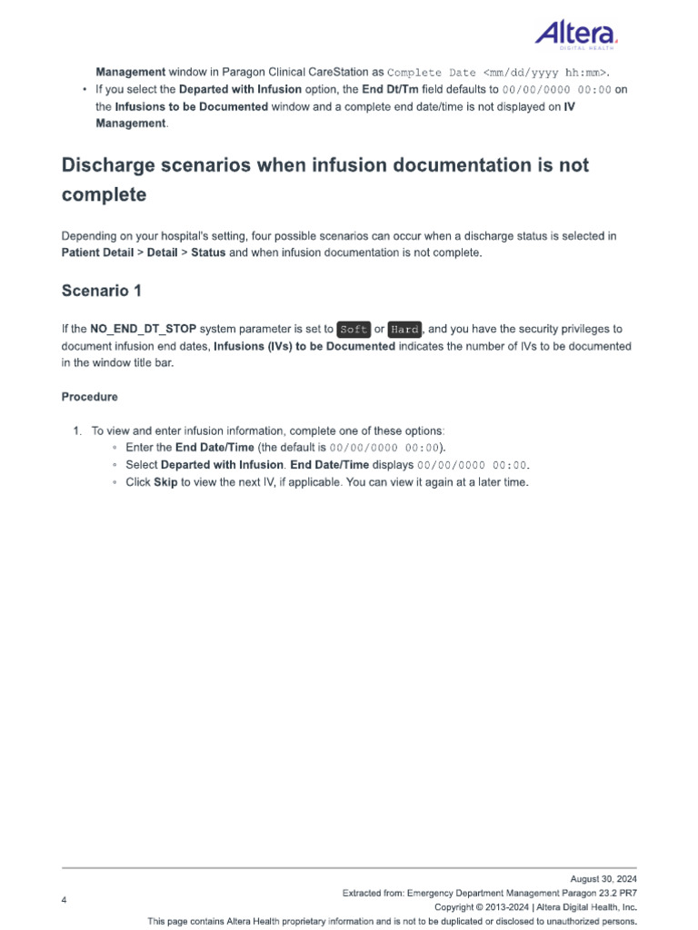 ED Documenting IV Infusions Without End Dates D | PDF