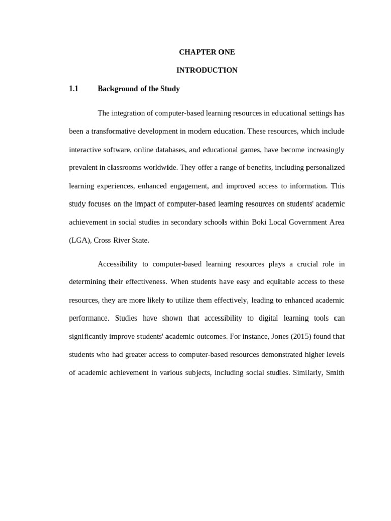 Computer-Based Learning Resources and Students' Academi Achievement in ...